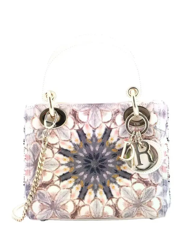 Dior Lady Chain Bag Embroidered Calfskin Mini Satchel - Multicolour