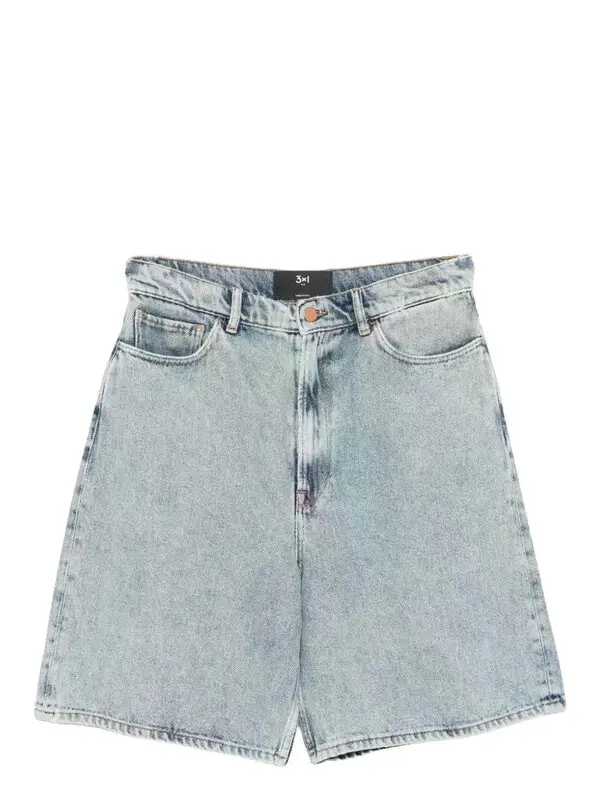 3x1 High-waisted Shorts - Blue