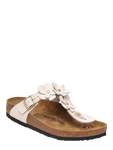Pink Birkenstock Gizeh Flower Appliqué Sandals - Pink