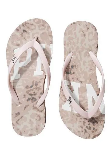 Pink Platform Flip Flops - Print