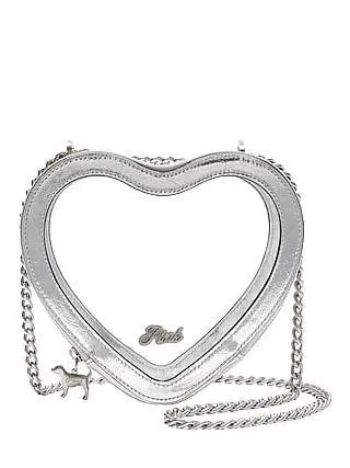 Pink Clear Heart Shoulder Bag - Gold