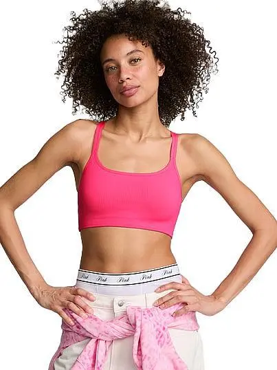 Pink Anywear Strappy Sports Bra - Pink
