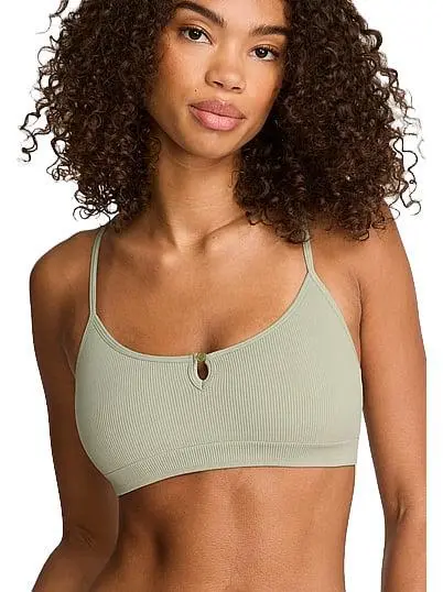 Pink Anywear Low-scoop Racerback Bra - Green