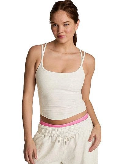 Pink All-day Cotton™ Strappy Tank Top - Grey