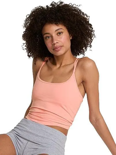 Pink All-day Cotton™ Strappy Tank Top - Orange
