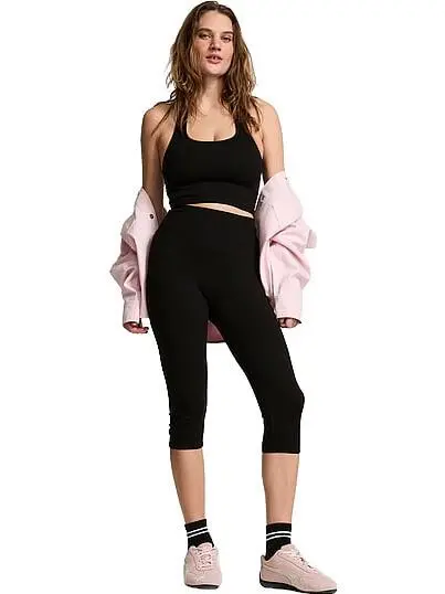 Pink Anywear Capri Leggings - Black