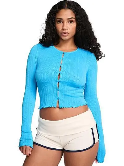 Pink Anywear Cropped Cardigan - Blue