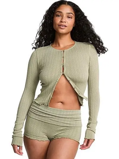 Pink Anywear Cropped Cardigan - Green