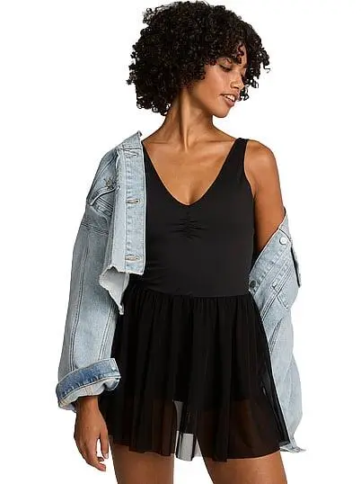 Pink Relay™ V-neck Mini Dress - Black