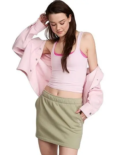 Pink Fleece Skort - Green