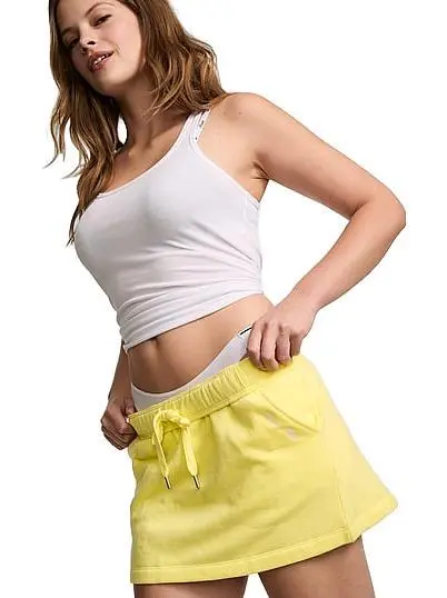 Pink Fleece Skort - Yellow