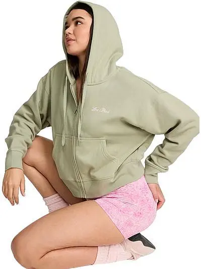 Pink Campus Fleece™ Shrunken Full-zip Hoodie - Green