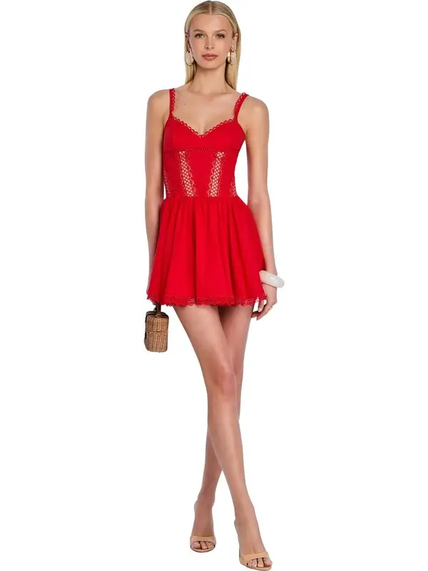 Charo Ruiz Ibiza Gardenia Short Dress - Red Ruby