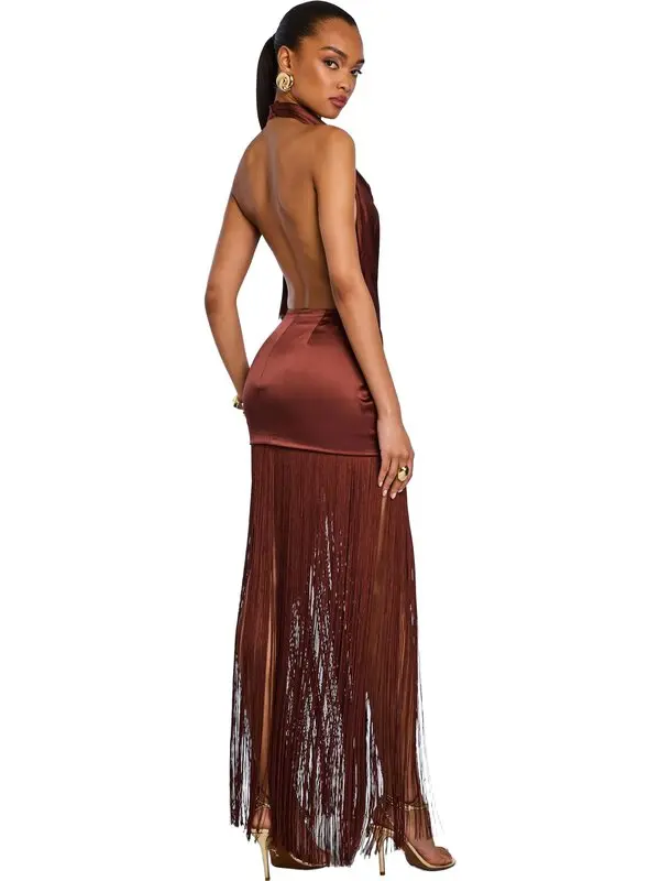 Retrofete Cyrelle Gown - Chestnut