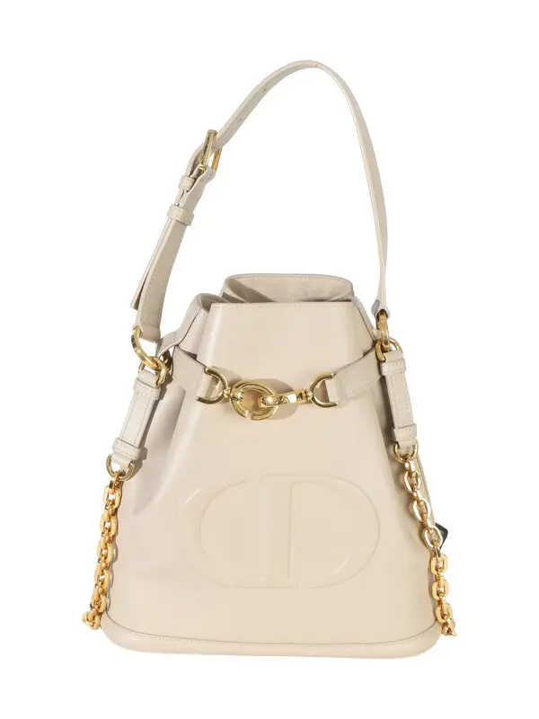 Dior Calfskin Cd Embossed Cest Bucket Bag - Beige