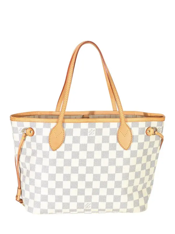 LOUIS VUITTON Damier Azur Canvas Neverfull Pm - Beige