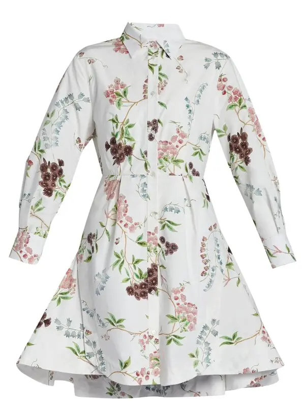 Erdem Floral Print Mini Dress - White
