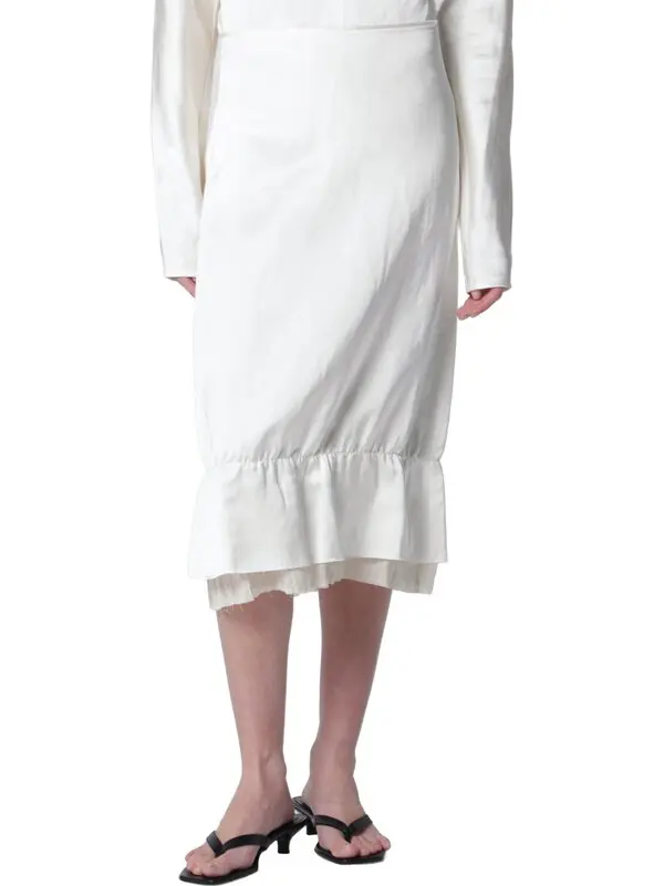 TOTEME Midi Satin Skirt - White