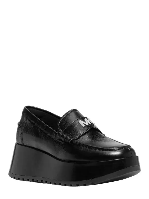 Michael Kors Leather Platform Loafer - Black