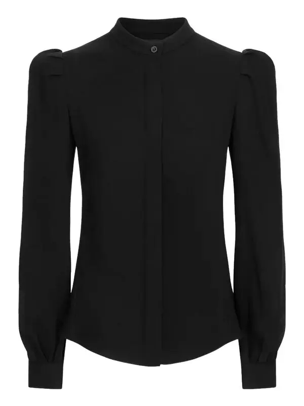 Oscar De La Renta Silk Georgette Blouse - Black