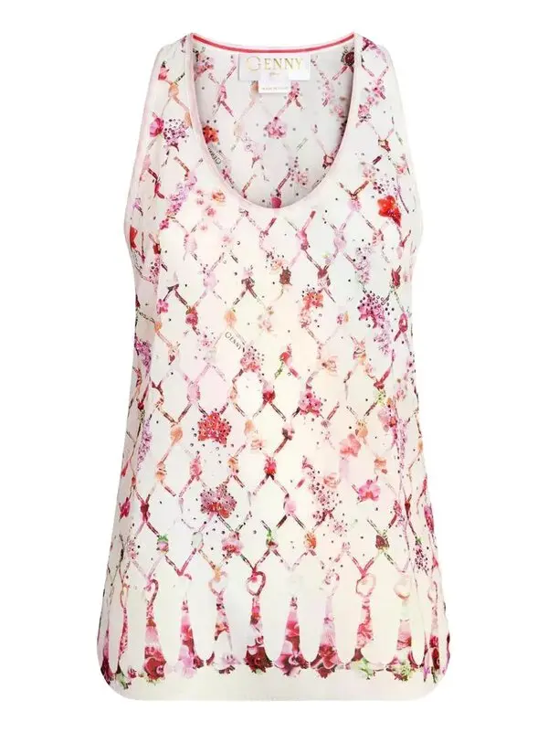 GENNY Floral Print Vest Top - Pink