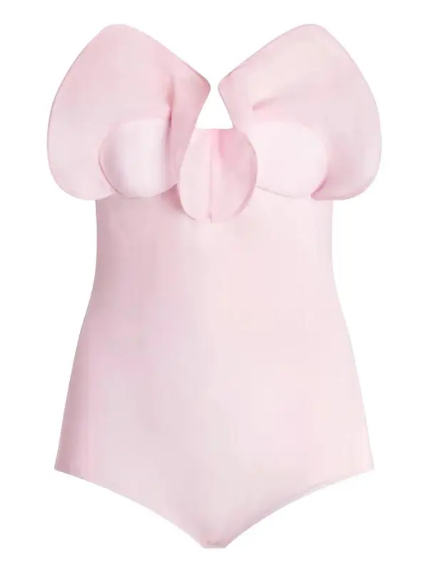 GENNY Strapless Ruffle Bodysuit - Pink