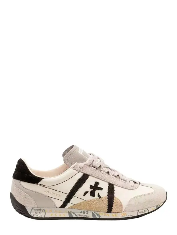 Premiata Jackyx Logo-patch Sneakers - Neutrals