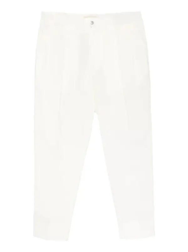 BRIGLIA 1949 Pleated Elasticated-waist Trousers - White