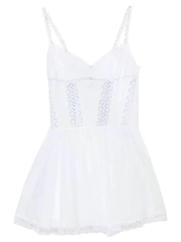 Charo Ruiz Ibiza Gardenia Guipure-lace Panelled Dress - White