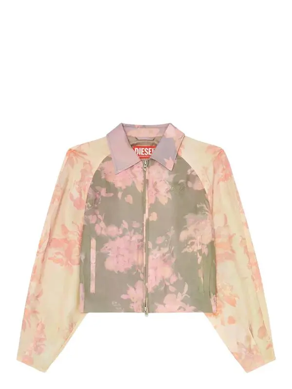 DIESEL® Floral-print Bomber Jacket - Neutrals
