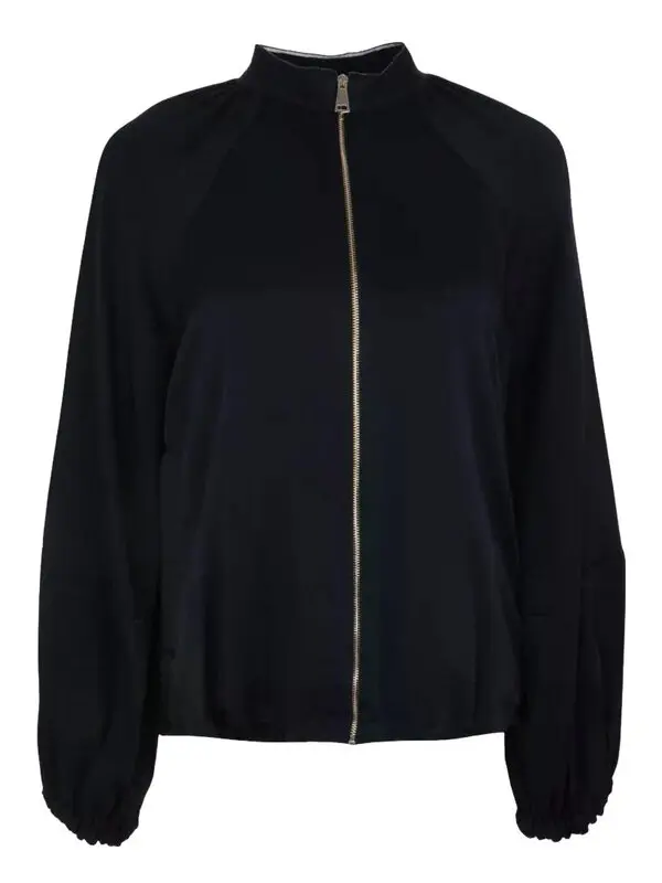 Fabiana Filippi Balloon-sleeve Satin Bomber Jacket - Blue