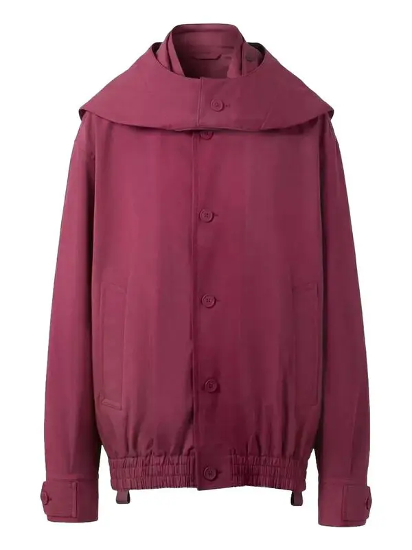 Issey Miyake Button-up Hooded Jacket - Red