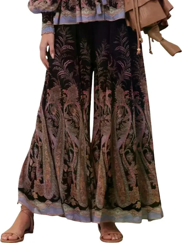 Zimmermann Alchemy Paisley-print Trousers - Black