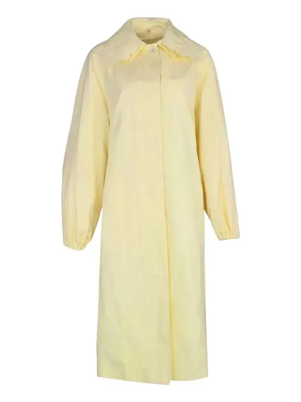 Fabiana Filippi Embroidered-collar Ottoman Trench Coat - Yellow