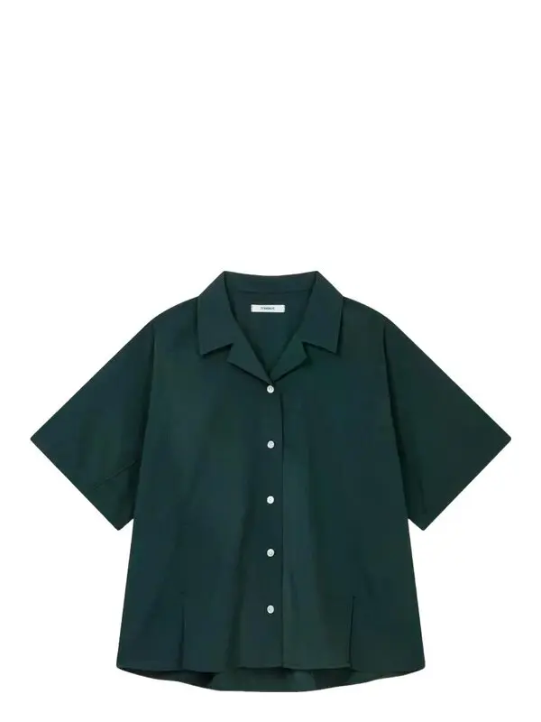 STUDIO TOMBOY Pleated-back Camp-collar Shirt - Green