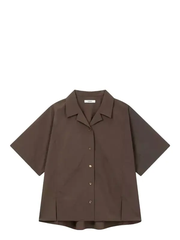 STUDIO TOMBOY Camp-collar Short-sleeve Shirt - Brown