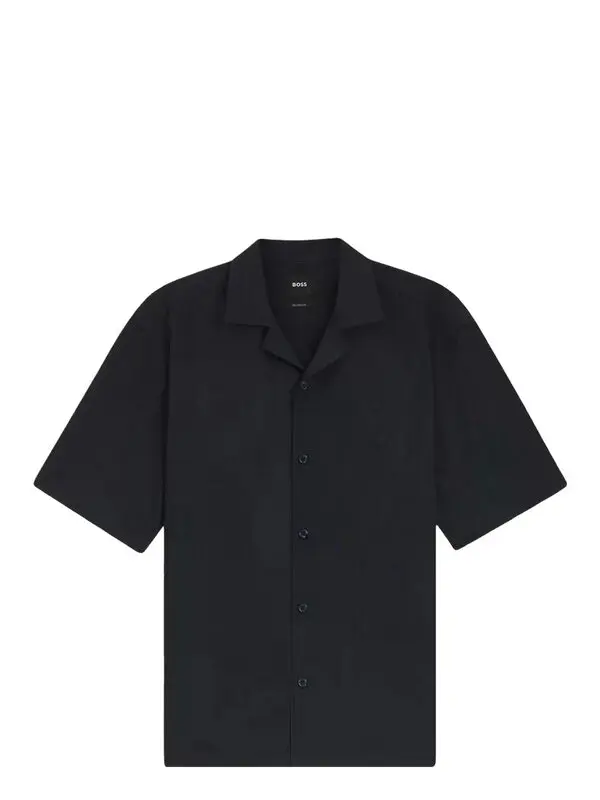 BOSS Short-sleeve Camp-collar Shirt - Black