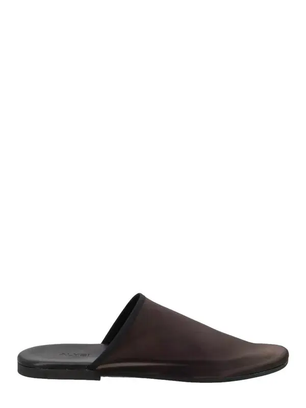 ALYSI Satin-finish Flat Mules - Brown