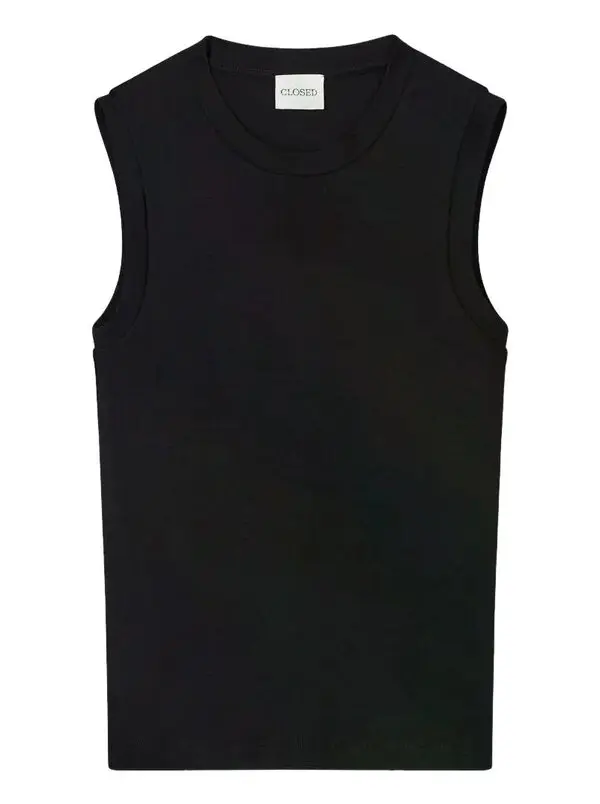 Closed Sleeveless Top - Black