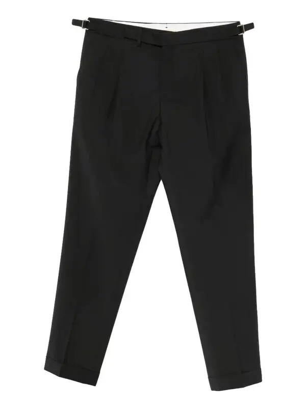 BRIGLIA 1949 Pleated Buckled-waist Trousers - Black