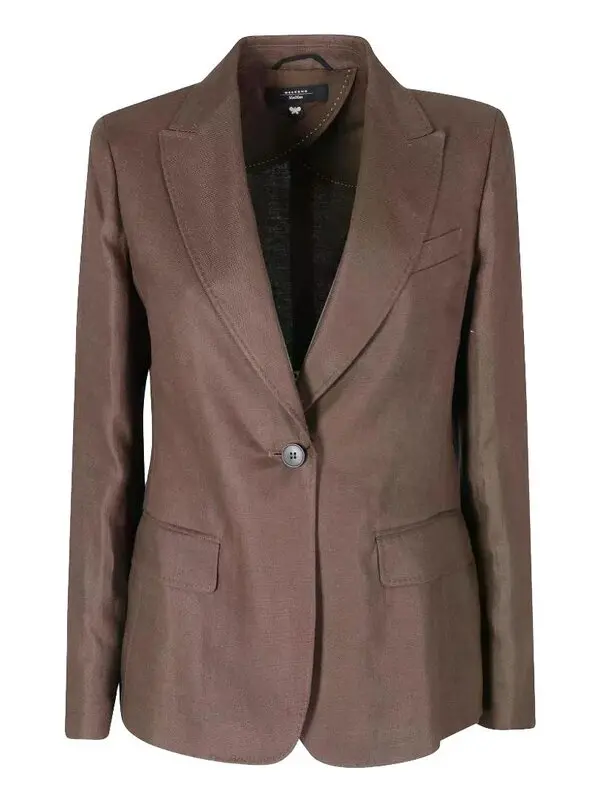 Max Mara Single-breasted Linen Blazer - Brown