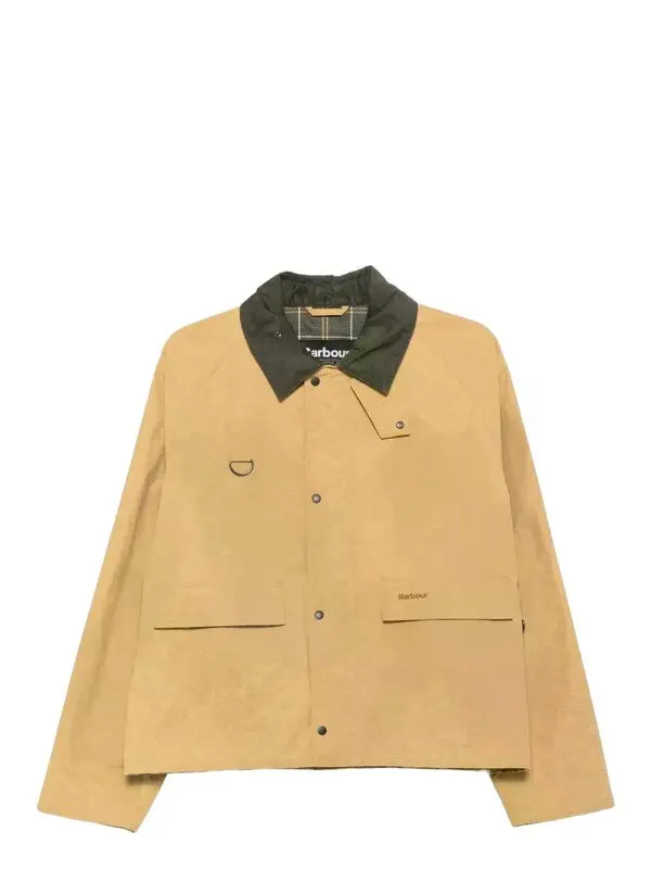 Barbour Spey Logo-print Jacket With Corduroy-collar - Neutrals