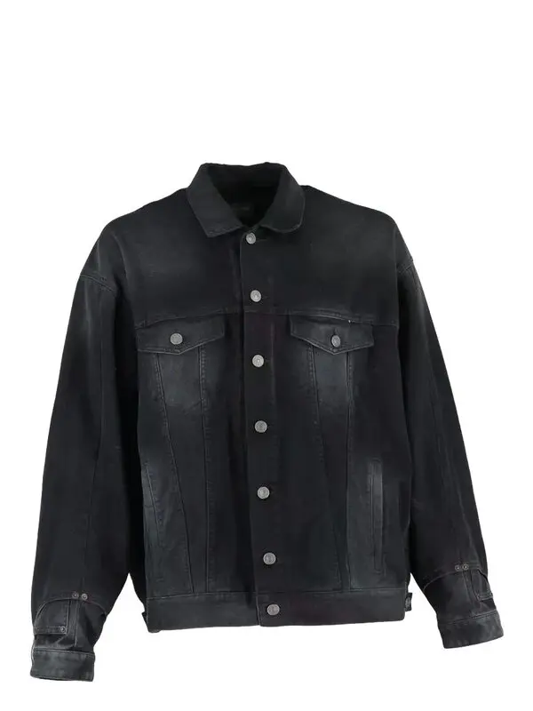 Balenciaga Washed-effect Denim Jacket - Black