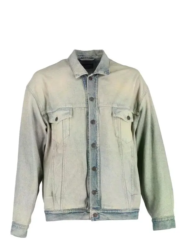 Balenciaga Washed-effect Denim Jacket - Blue