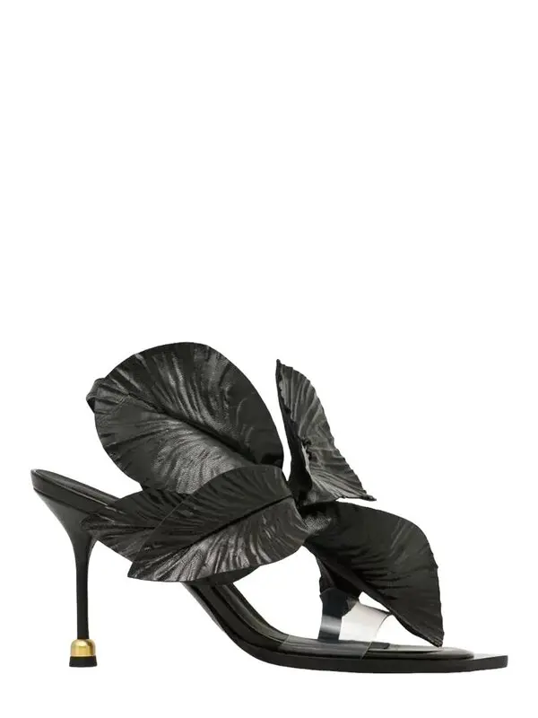 VANDA NOVAK Daisy Leaf-detail Sandals - Black