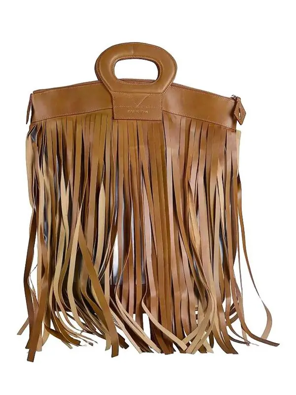 MAISON JEJIA Annie Fringed Tote Bag - Brown