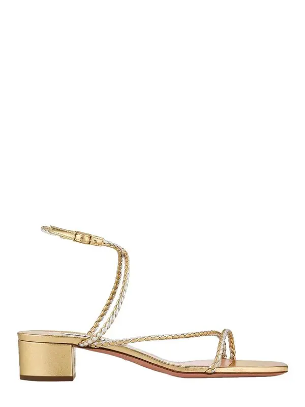 AQUAZZURA Luca Braided Sandals - Gold