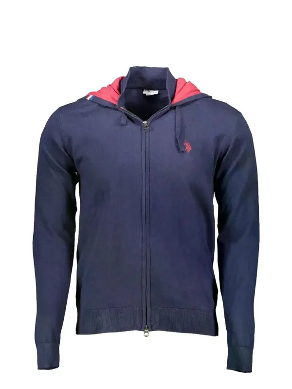 U.s. Polo Assn. Embroidered Logo Zip Hoodie - Blue
