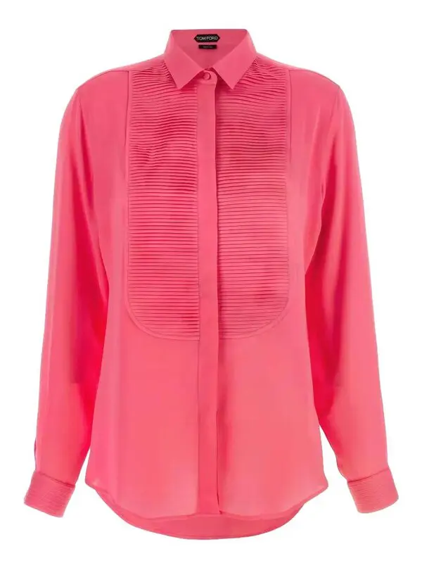 TOM FORD Pleated Silk Shirt - Pink