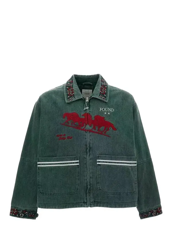 FOUND Embroidered Jacket - Green